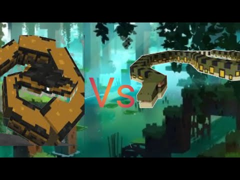 Anaconda vs Reticulated Python Minecraft animal battle - YouTube
