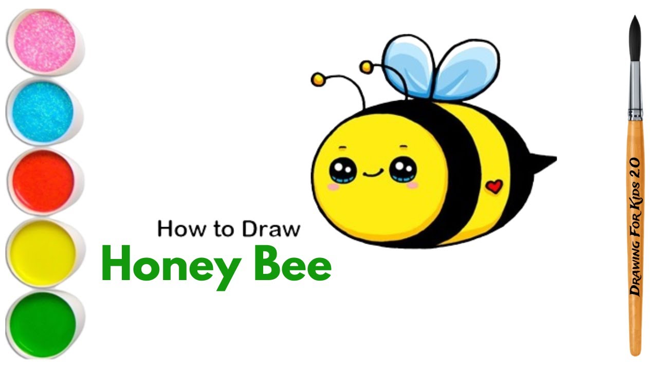 How to draw a Honey bee,honey bee drawing step by step,honey bee ...