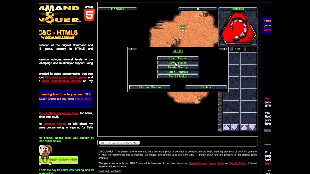 Command and Conquer - HTML5 - Demo - Watching Game Replays - YouTube