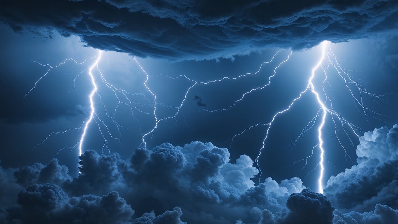 💤Fall Asleep Fast with Terrible Thunderstorm and Heavy Rain Sounds ...