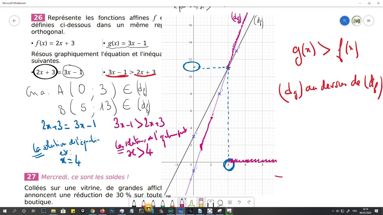 Fonction affine 2 6/6 - 3e - Maths - Confinement 2020 - YouTube