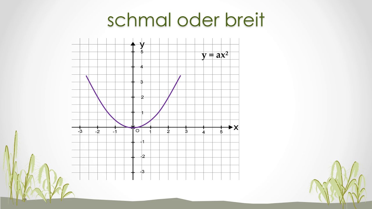 Gestreckte und gestauchte Parabeln, breit und schmal - YouTube