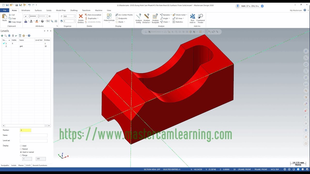 Giao Trinh Mastercam 2020 - 04- Mastercam Surfaces From Solid - YouTube