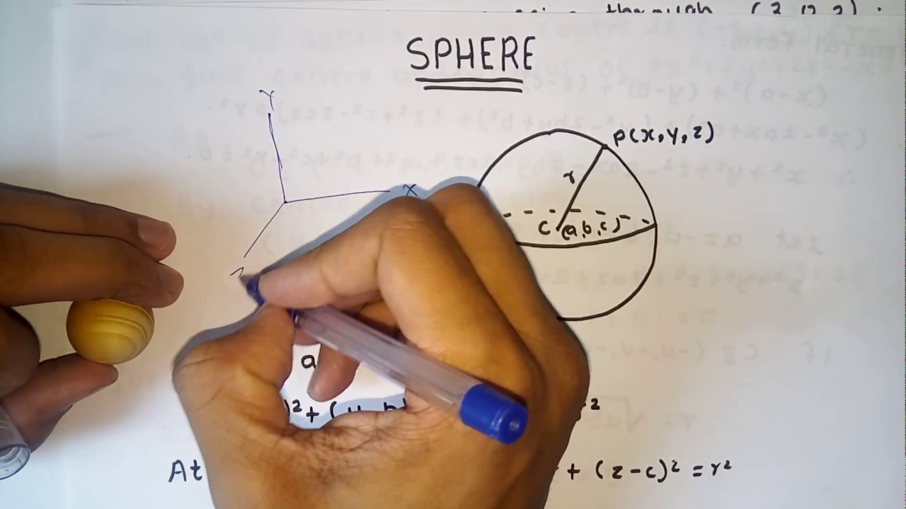 Sphere- Solved problems on Centre and radius form - YouTube