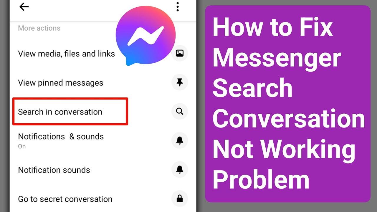 How to Fix Messenger Search Conversation Not Working Problem। Search ...