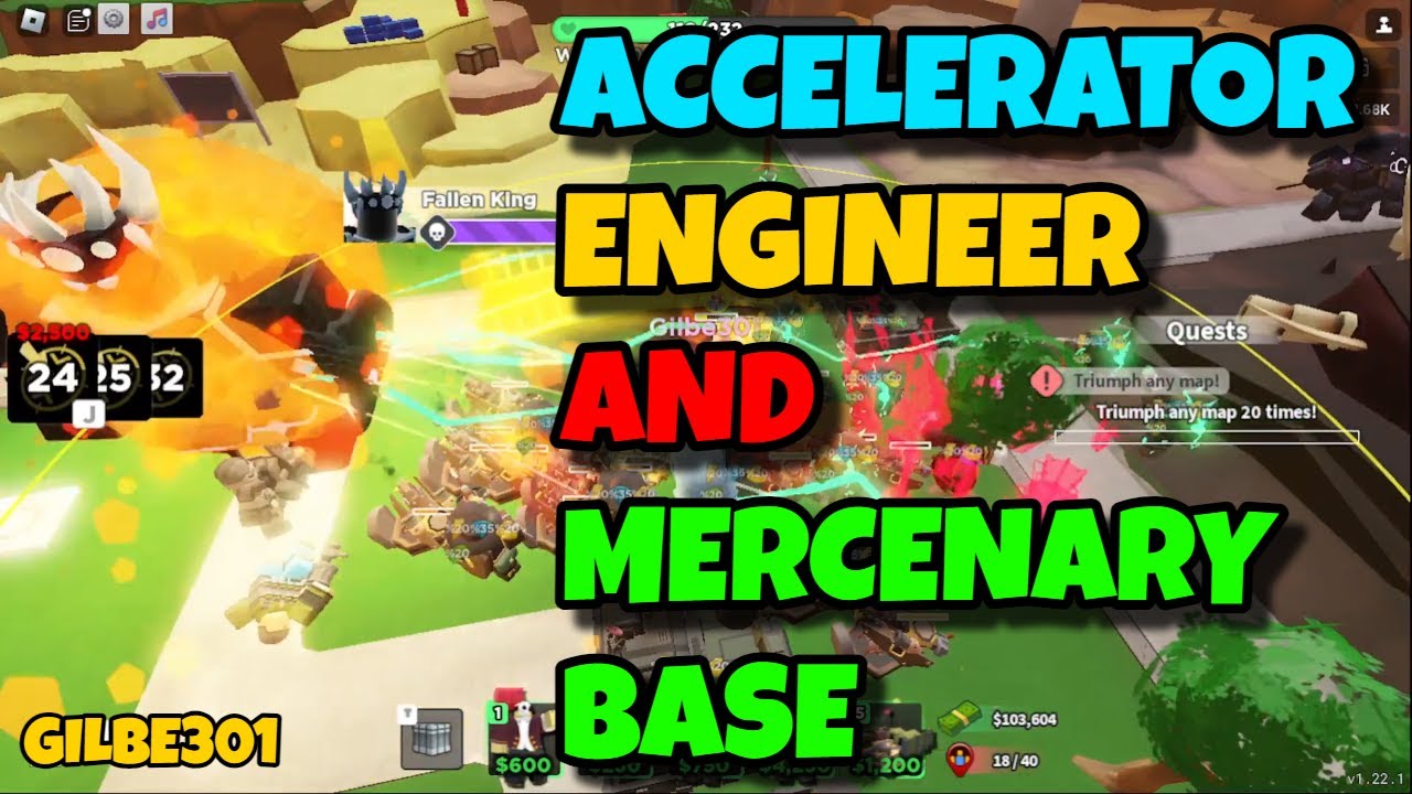 ACCELERATOR ENGINEER AND MERCENARY BASE IN FALLEN MODE| ROBLOX Tower ...