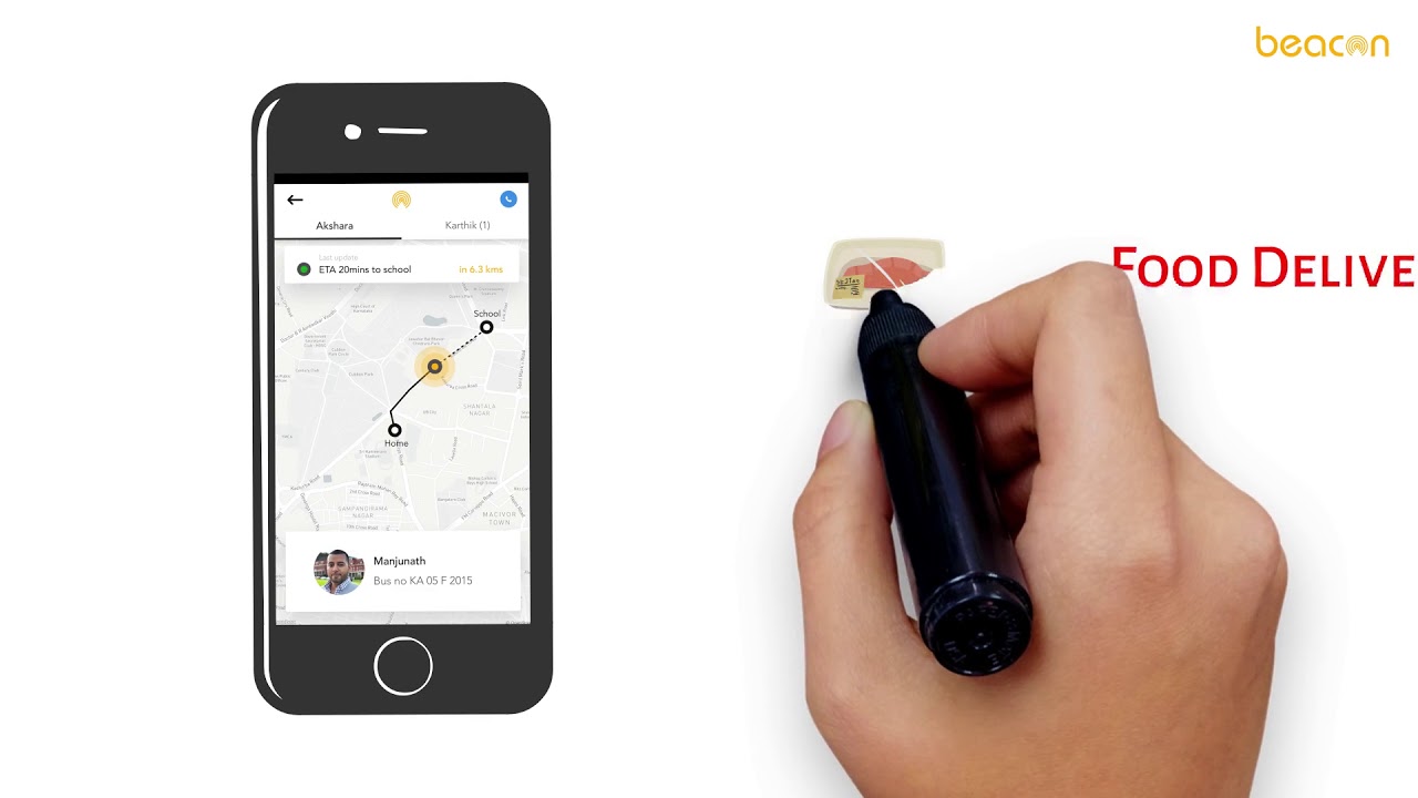 Whiteboard animation explainer video for a school bus tracking app ...