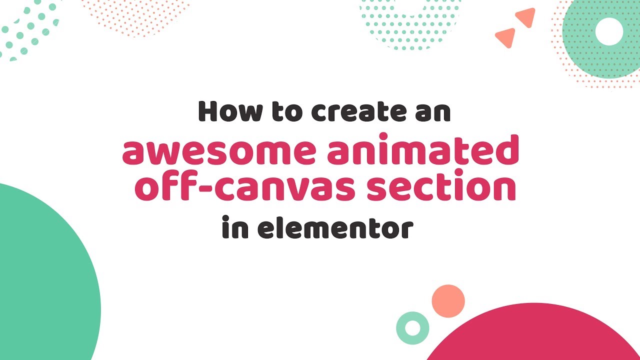 Awesome animated off-canvas section with elementor pro - YouTube