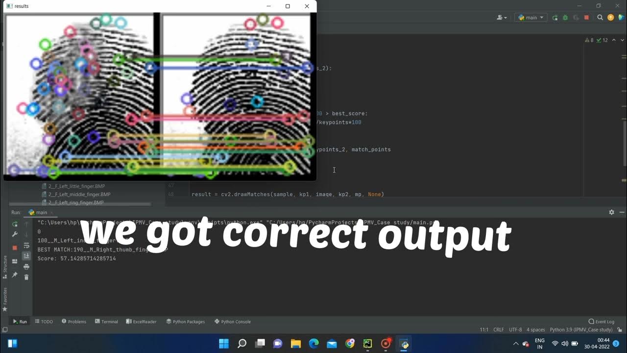 Finger print detection project in python | #projects #fingerprint # ...