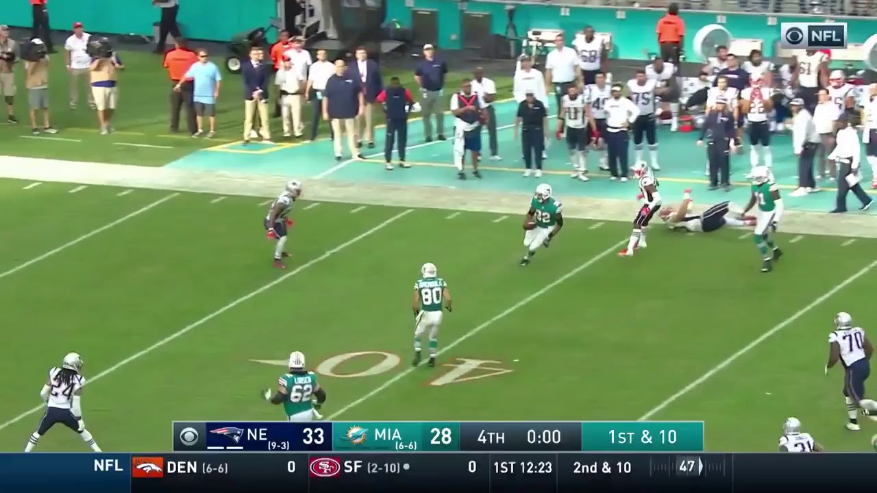 MIAMI MIRACLE: Kenyan Drake scores on desperation play to beat Patriots ...