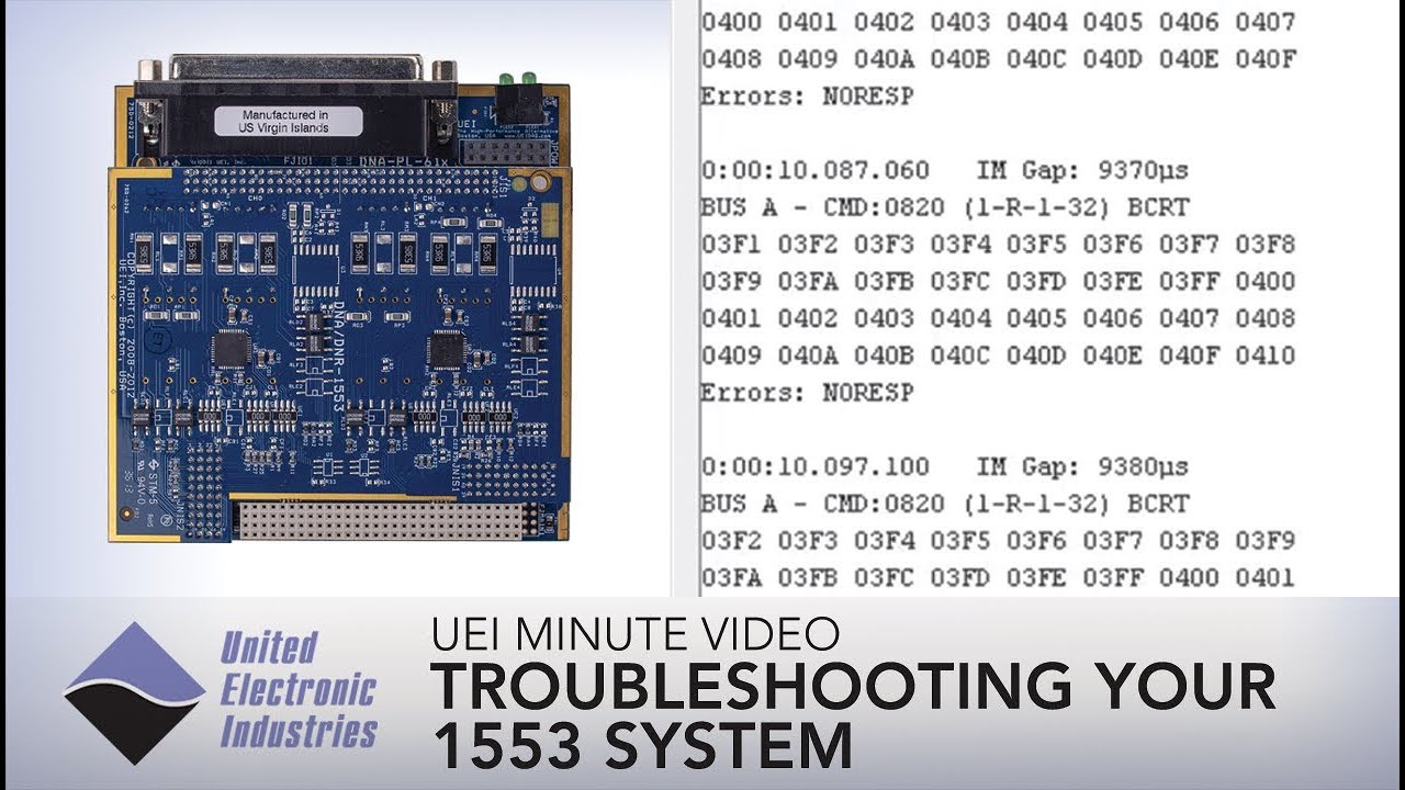 Troubleshooting Your 1553 System | UEI Minute Video - YouTube