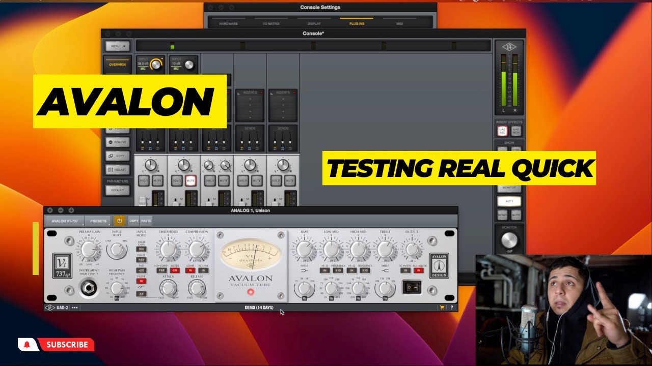 Testing Avalon Vacuum Tube Plugin x UAD Demo - YouTube