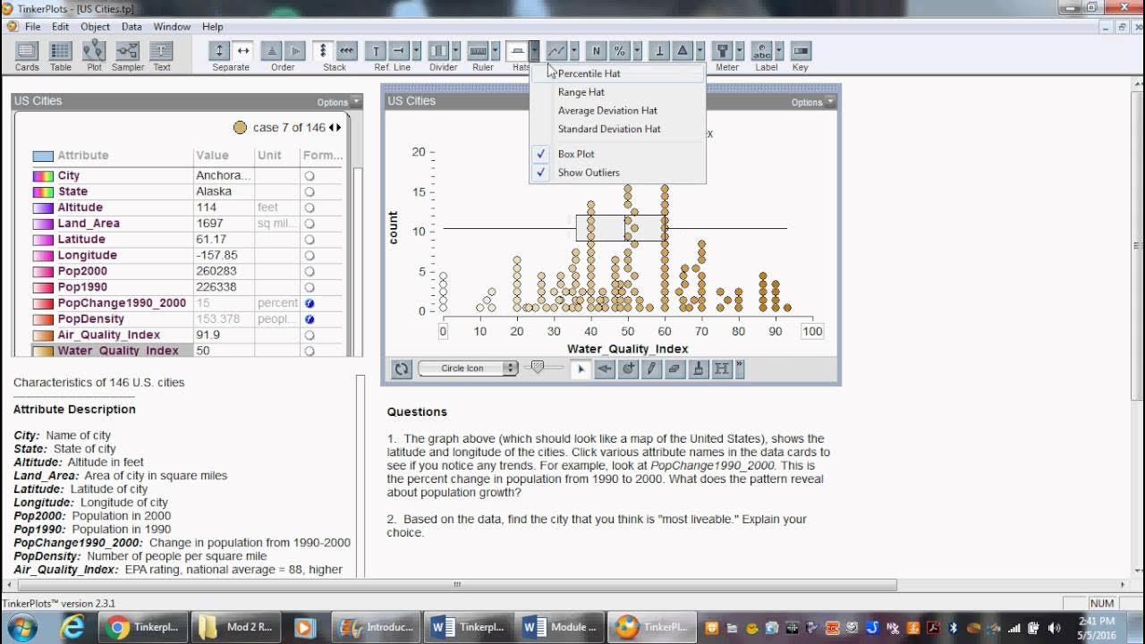 Box Plots Median and Mean in TinkerPlots video - YouTube