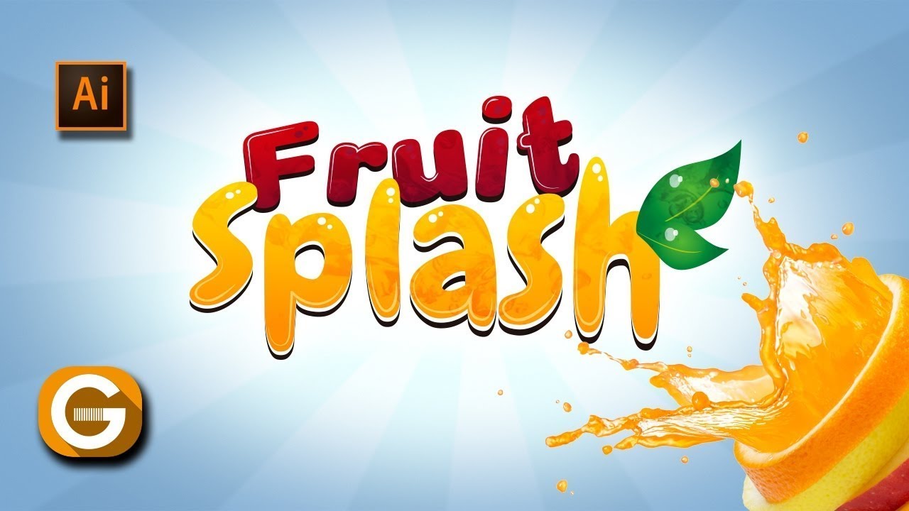 Illustrator Tutorial | Fruit Splash Logotipo Profesional | Professional ...