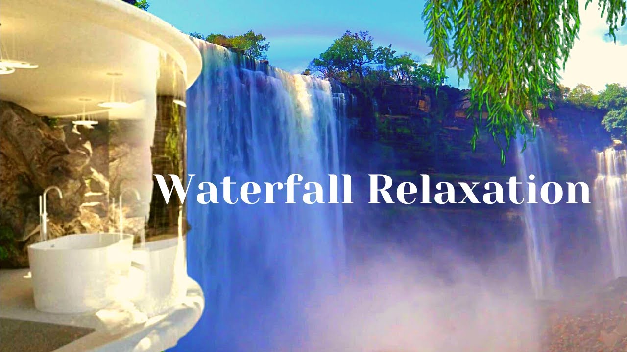 4k Waterfall Relaxation Mood Music & Nature Healing sounds for fall ...
