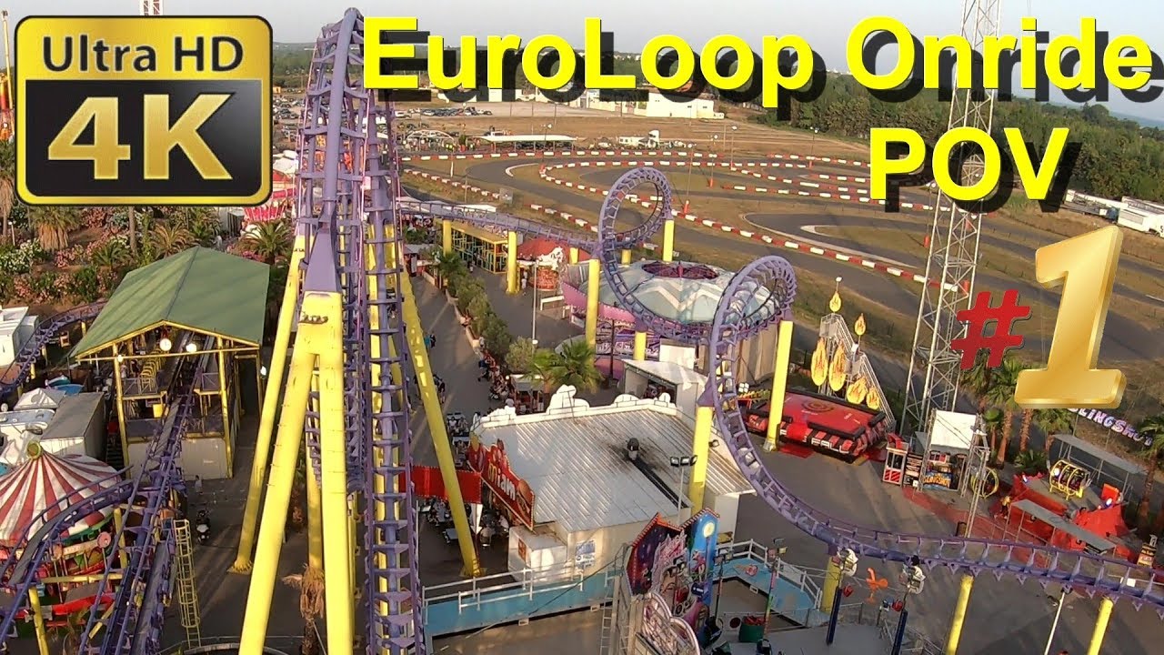 EuroLoop – Europark (Onride 1st row) euroloop achterbahn [Erste Reihe ...