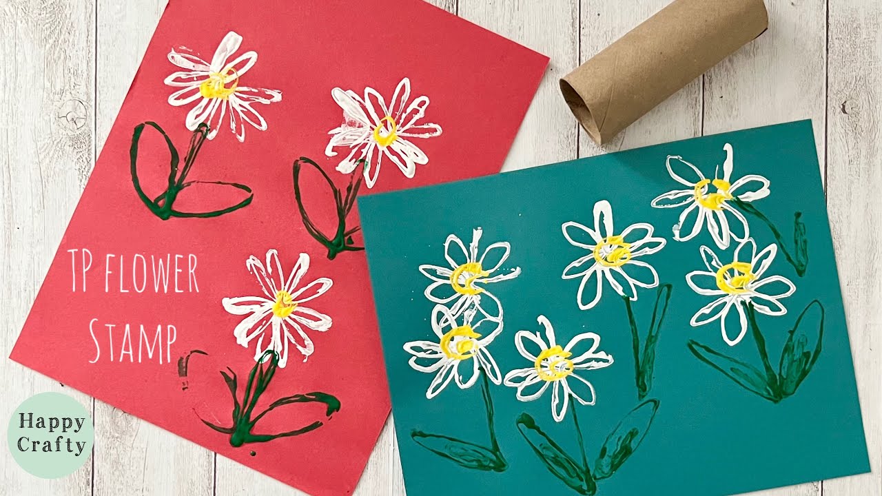 Easy Flower Stamp Art | Crafts for Spring | Painting Activities - YouTube