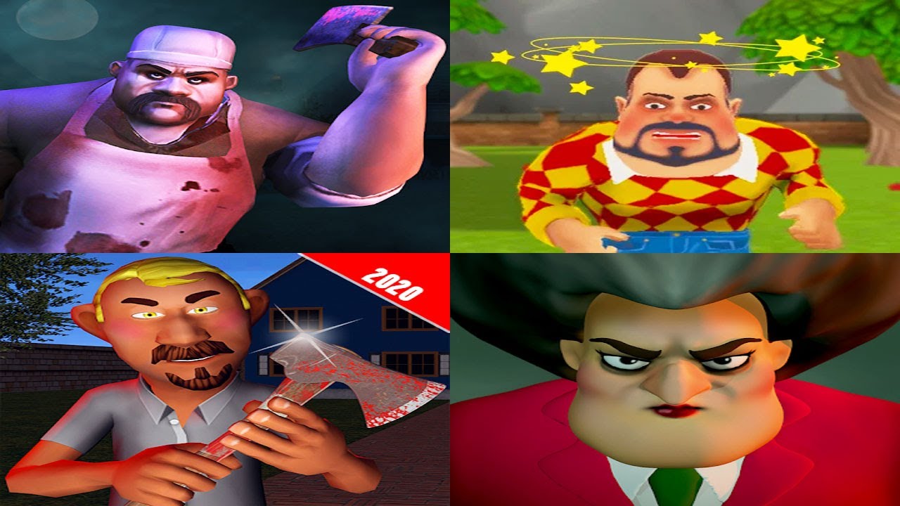 Scary Teacher 3D vs Dark Riddle vs Scary Butcher 3D vs Scary Neighbor ...