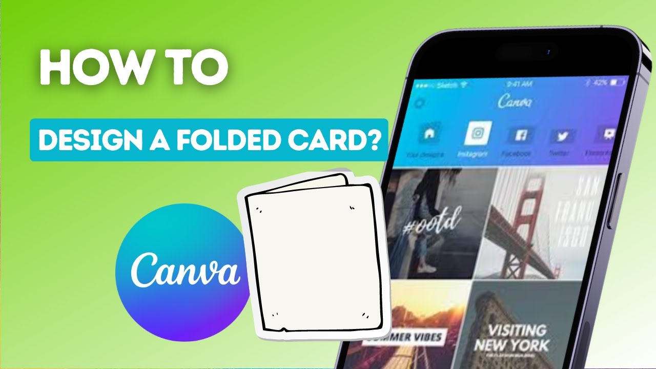How to design a folded card on Canva? - YouTube