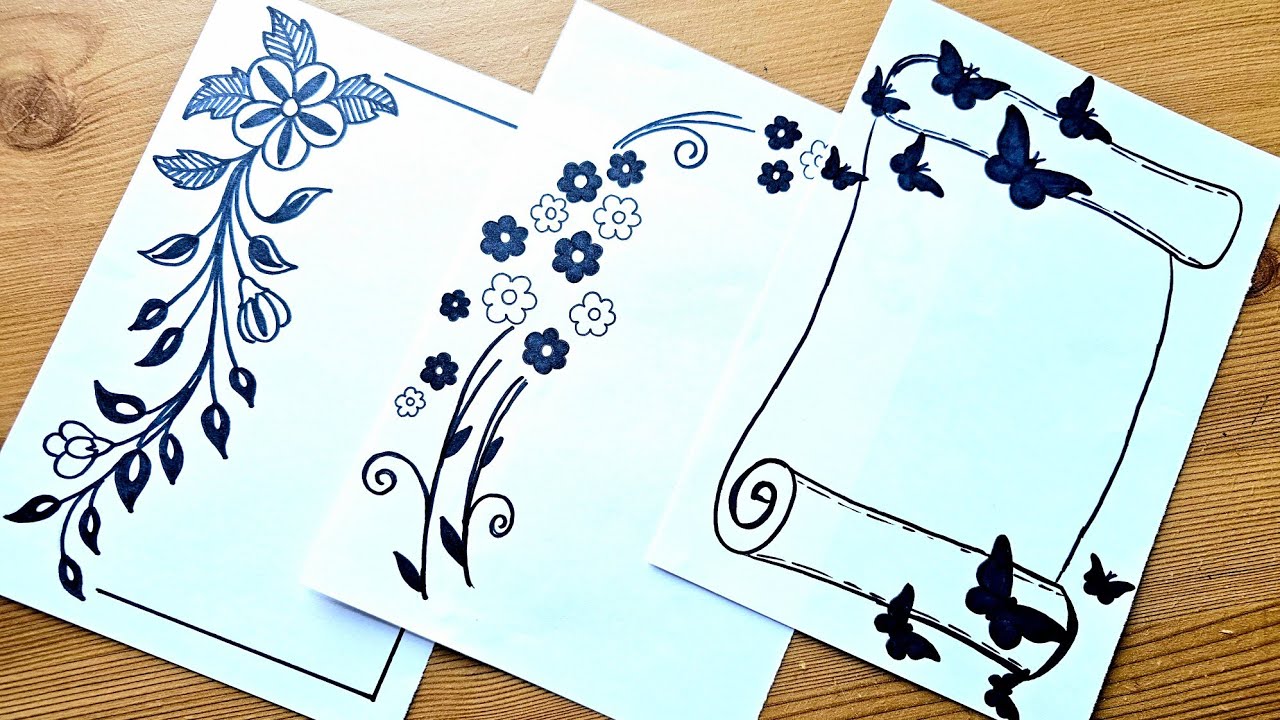 New Black Border Designs/Project Work Designs/Front Page for School ...