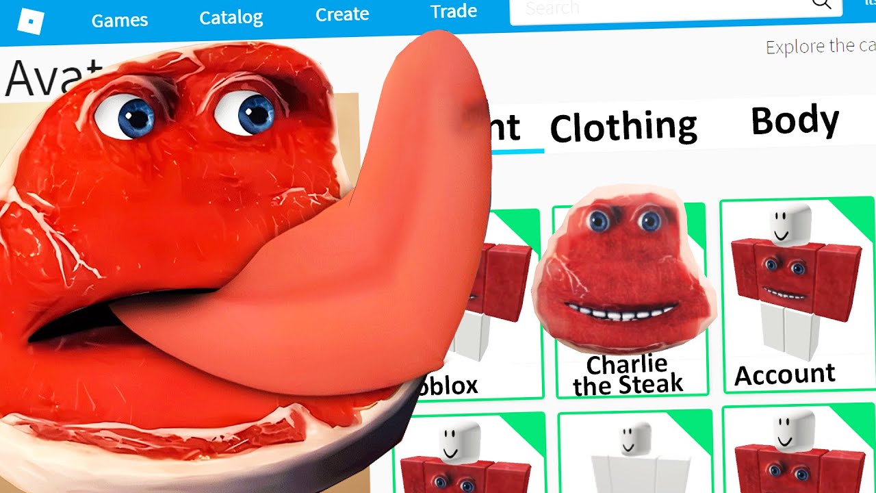 MAKING CHARLIE THE STEAK a ROBLOX ACCOUNT - YouTube