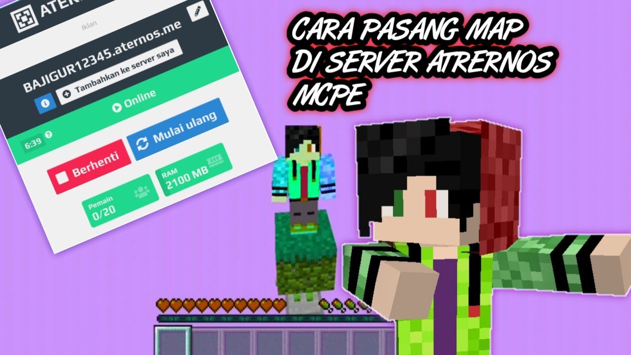 PASANG MAP DI SERVER ATERNOS MCPE - YouTube