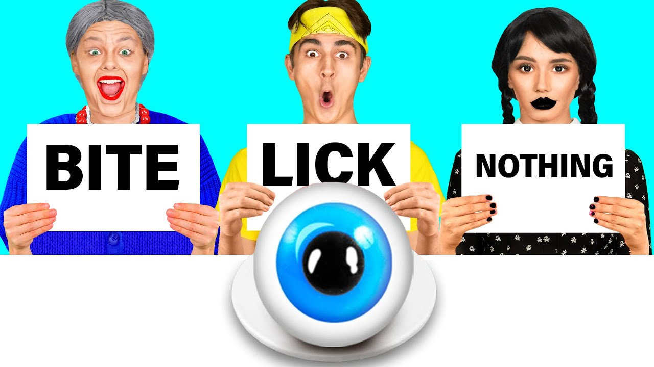 Bite, Lick or Nothing Challenge | Funny Challenges by DuKoDu - YouTube