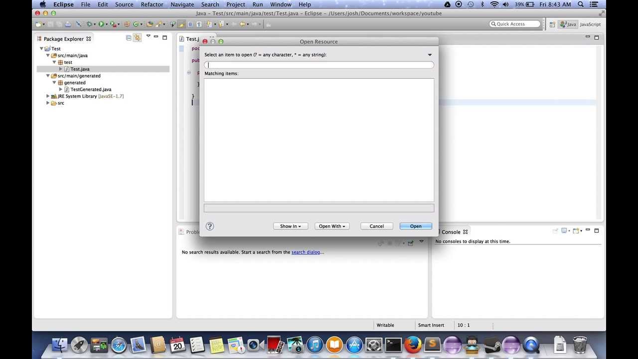 Open resources in eclipse - YouTube