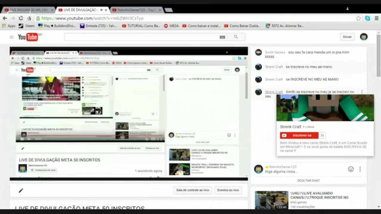 LIVE DE DIVULGAÇÃO META 50 INSCRITOS - YouTube