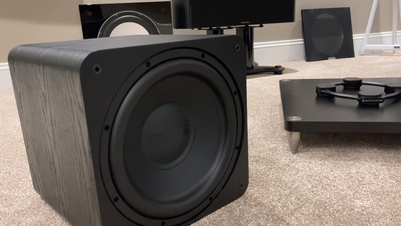 IsoAcoustics Aperta Subwoofer isolation stand - YouTube