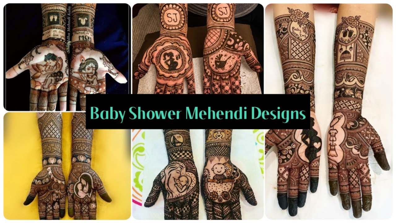 Latest Baby Shower Mehendi Designs || Easy Baby Shower Mehendi Designs ...