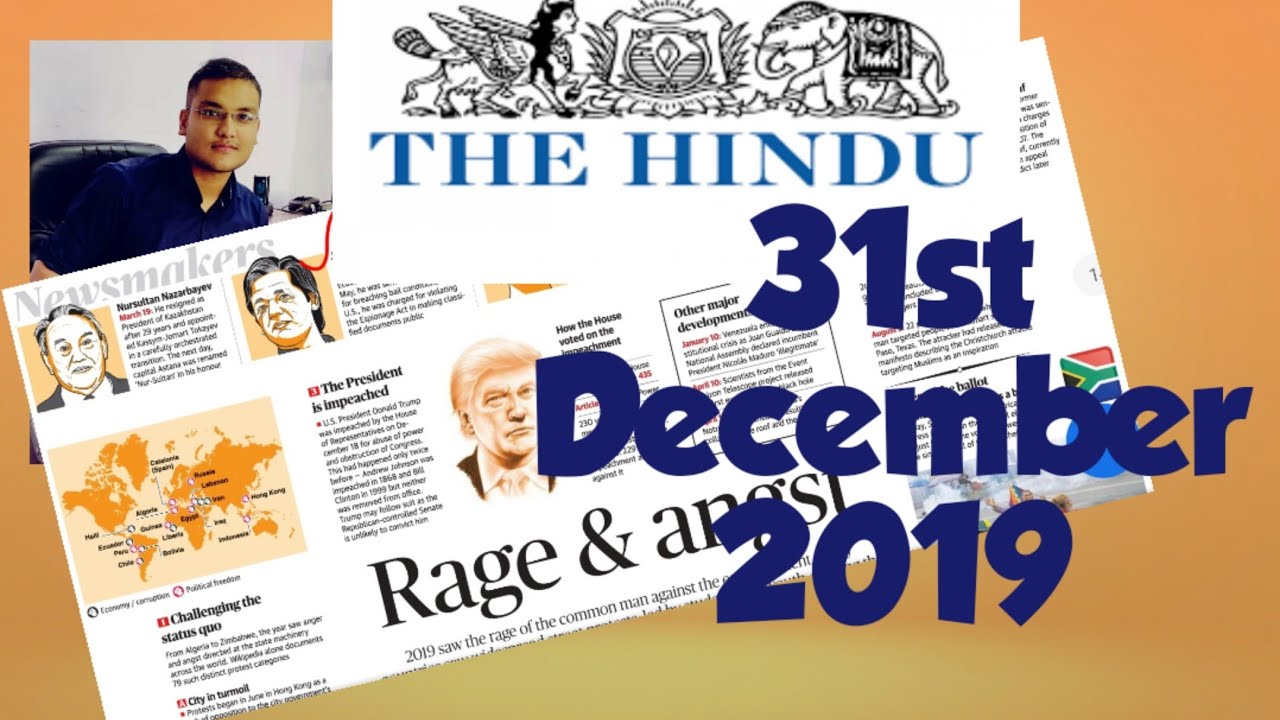 The Hindu Newspaper 31st December 2019 Longest Video of the channel ...