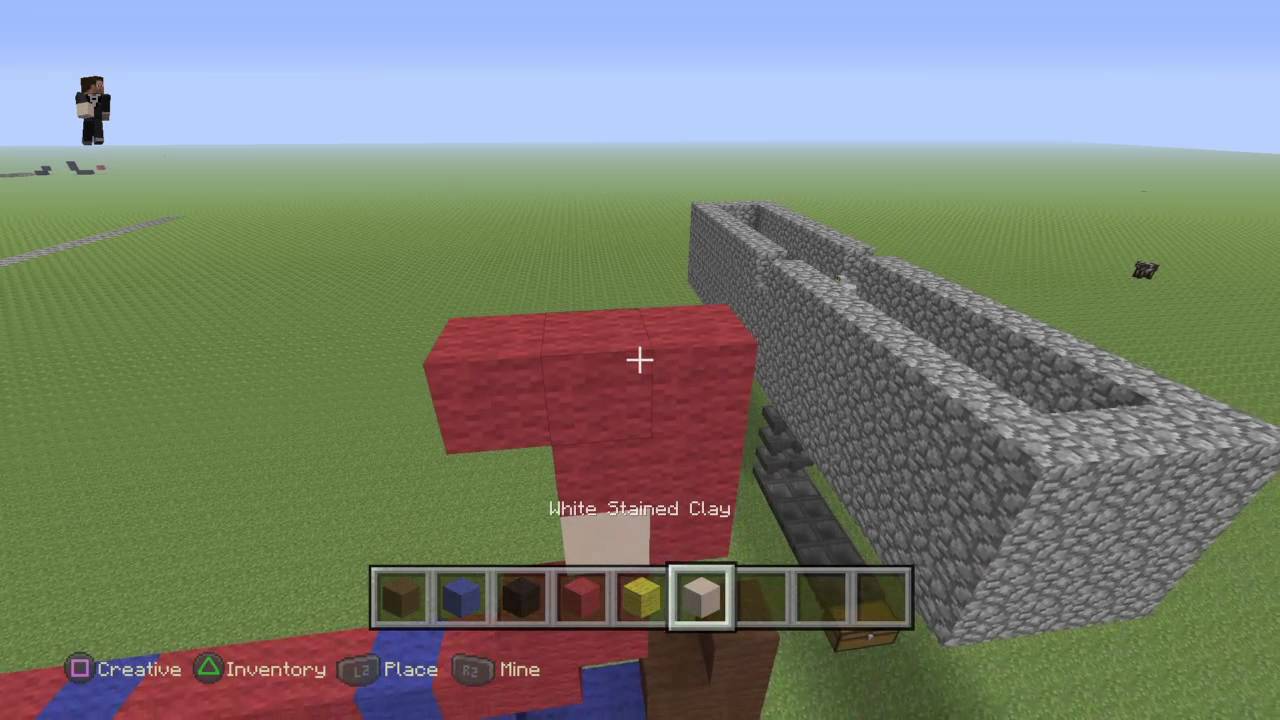 How to build mario in minecraft PS4 - YouTube