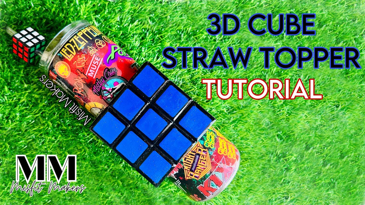 3d Cube Straw Topper Tutorial - YouTube