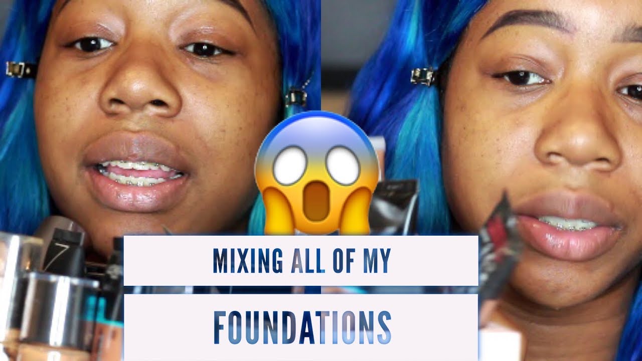 MIXING ALL OF MY FOUNDATIONS TOGETHER CHALLENGE | BUT THESE RESULTS THO ...