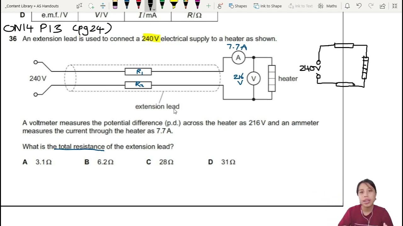 9.3a Ex2 ON14 P13 Q36 Heater Resistance | AS Current of Electricity ...