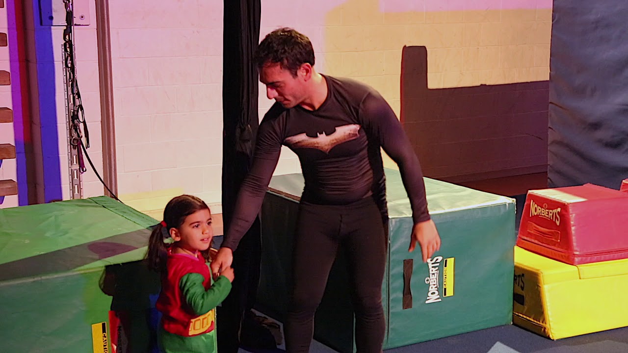 Father & Daughter: Batman & Robin Acrobatics - YouTube