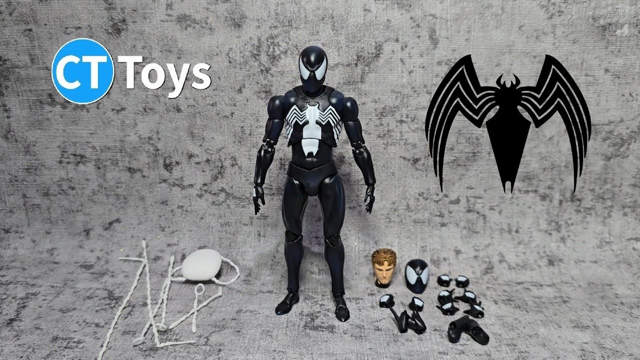 CT Toys Symbiote Spiderman Action Figure Review #spiderman - YouTube