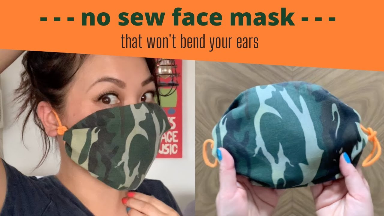 How To Make A No Sew Face Mask That Won't Bend Your Ears - YouTube