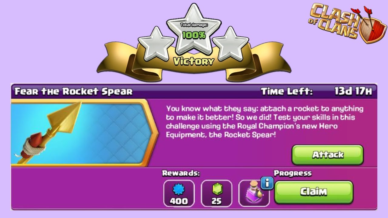 How to 3 stars the Fear the Rocket Spear challenge in Clash of Clans ...