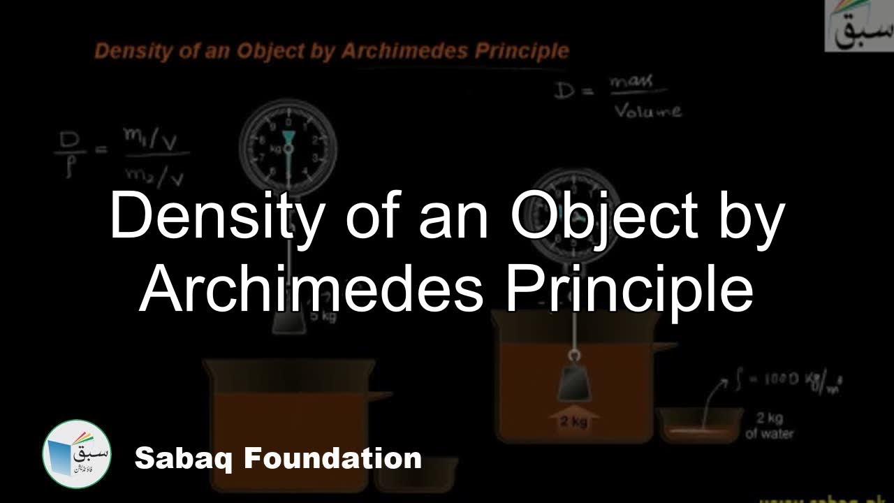 Density of an Object by Archimedes Principle, Physics Lecture | Sabaq ...