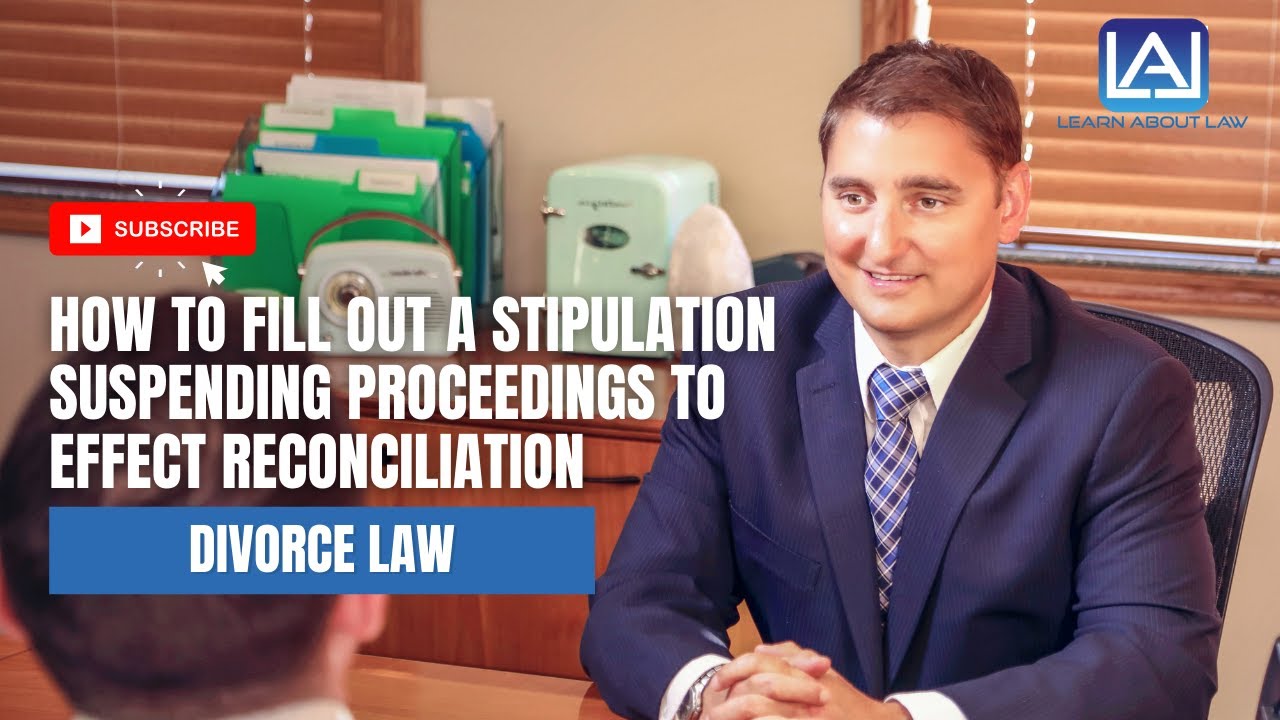 How To Fill Out a Stipulation Suspending Proceedings to Effect ...
