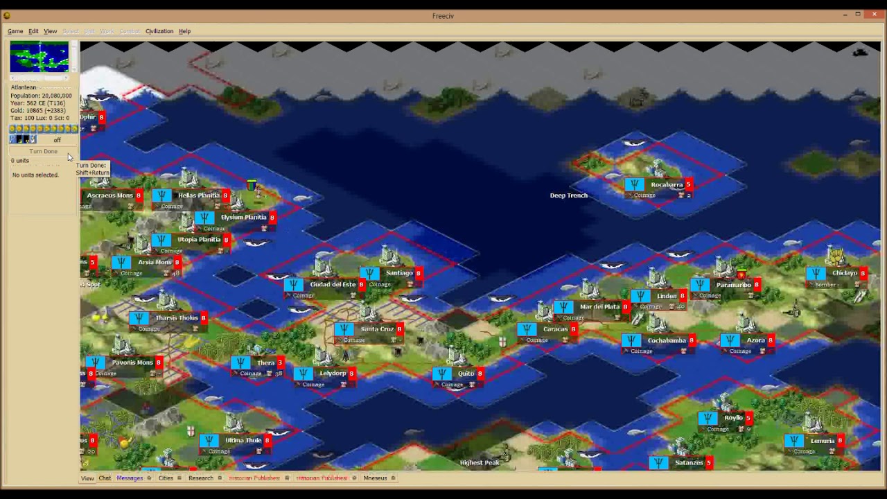 Freeciv - epic win by spaceship - year 568 CE ! - YouTube