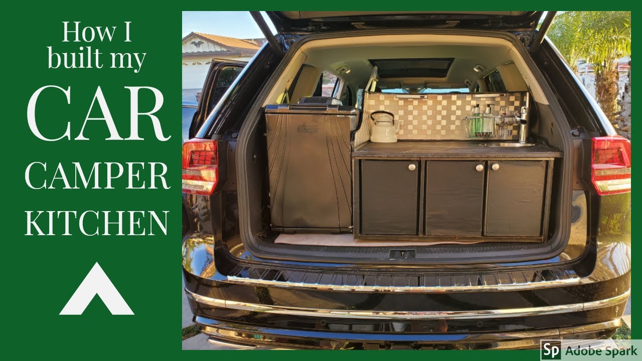 CAMPING: I built a Kitchen in my CAR! - YouTube