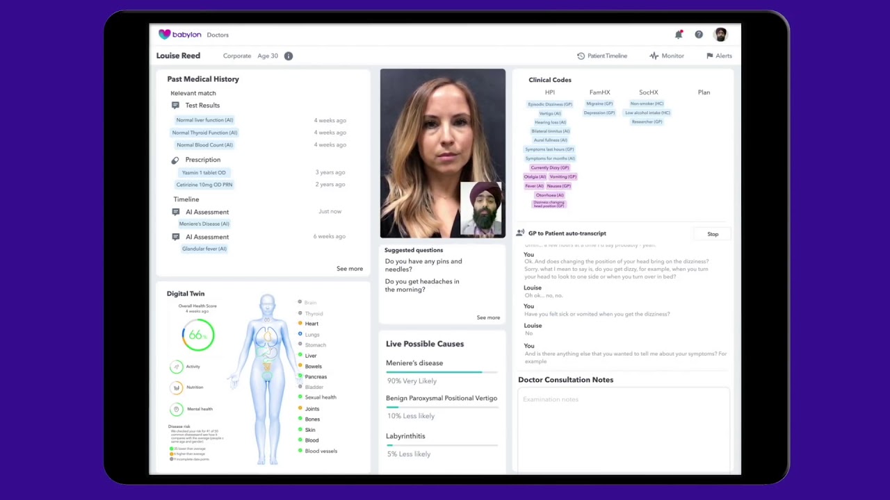 Babylon NHS AI Portal Demo - YouTube