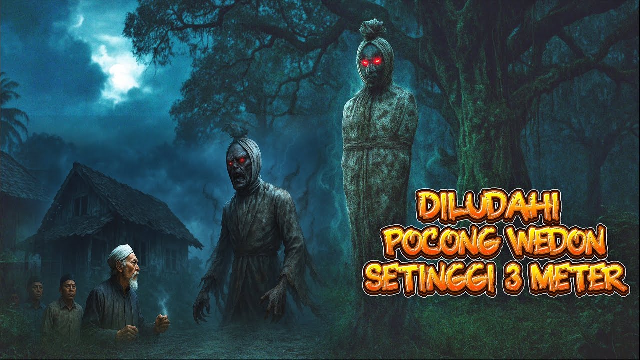 Gempar !! Pocong wedon 3 Meter yang Meludahi Warga | Cerita Horor ...