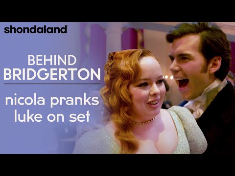 Nicola Coughlan Pranks Luke Newton on Bridgerton Set | Shondaland
