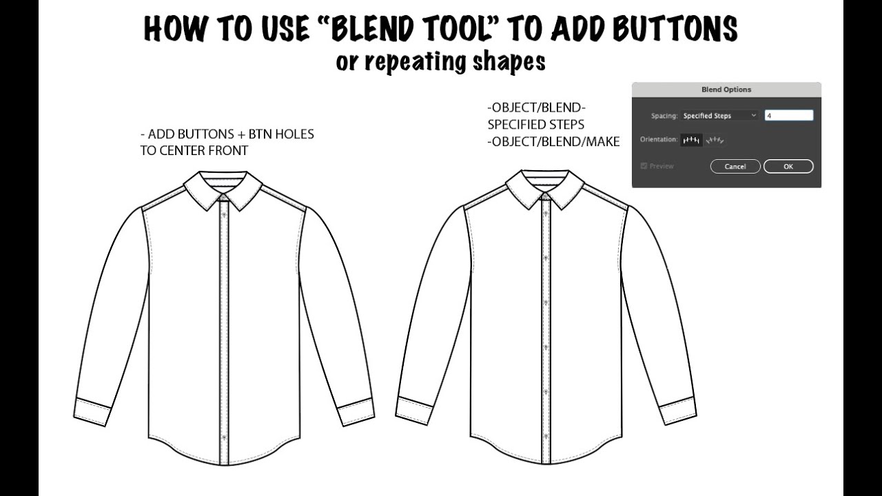 How to use Blend tool to add buttons or shapes - YouTube
