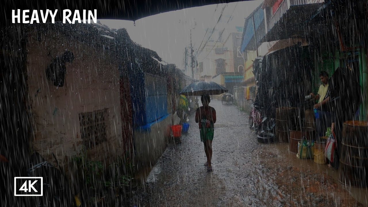 Walking in Heavy Rain | ASMR Rain Sounds for Sleep, Study and ...