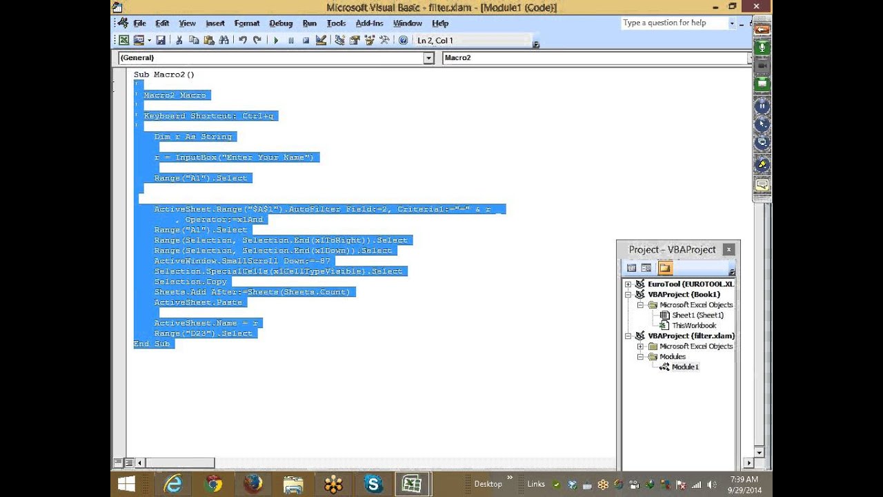 Advanced Excel Vba Macros Training In Hindi Call 8802579388 Youtube